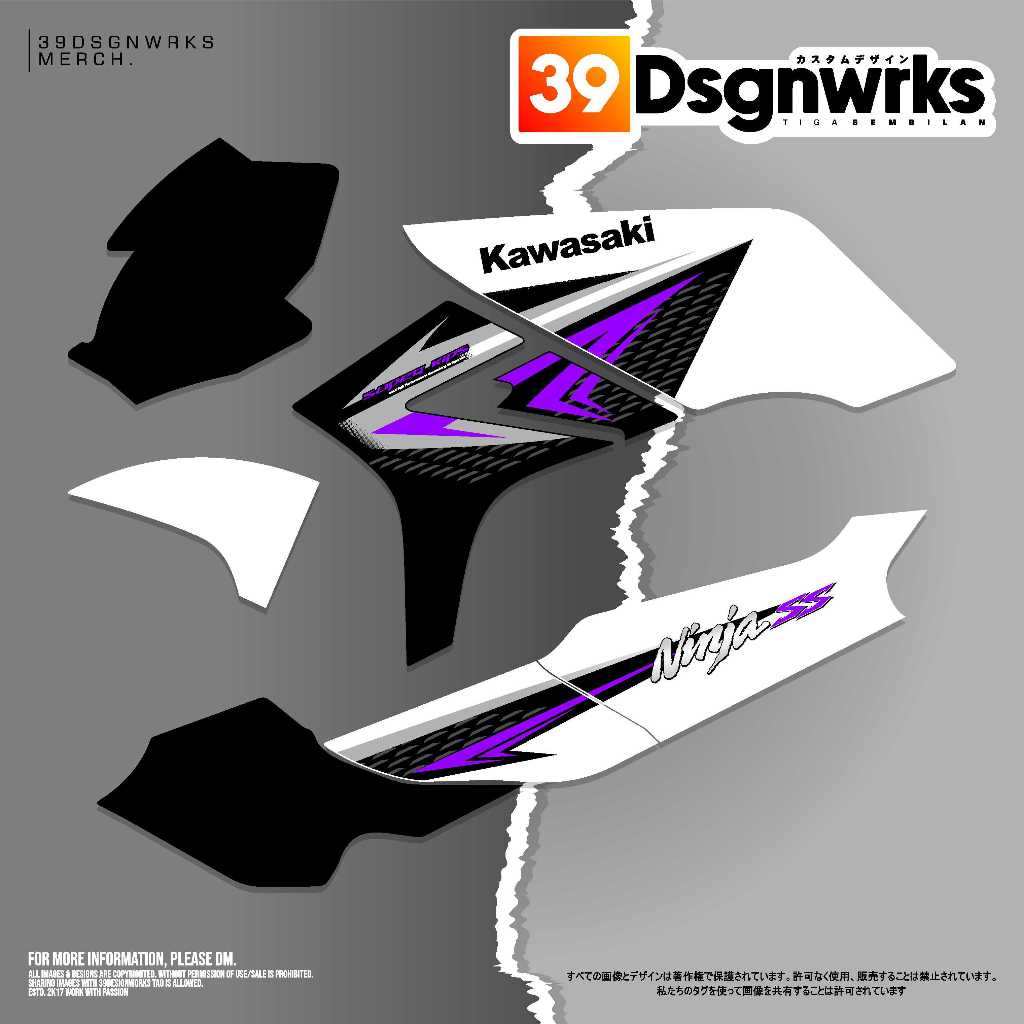 UNGU Kawasaki Ninja 150 R 150 SS MOTORCYCLE STRIPING STICKERS Custom ...