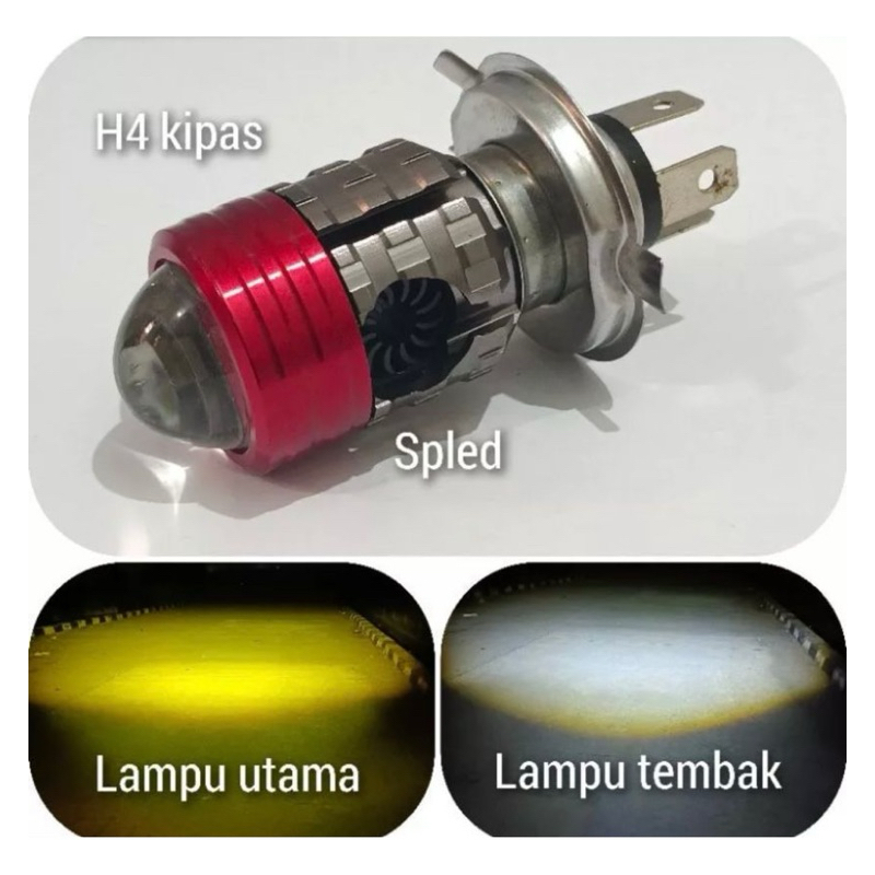 Main Headlight H4 LED LASER PROJECTOR Fan PLUS UNIVERSAL AC DC Cooling ...