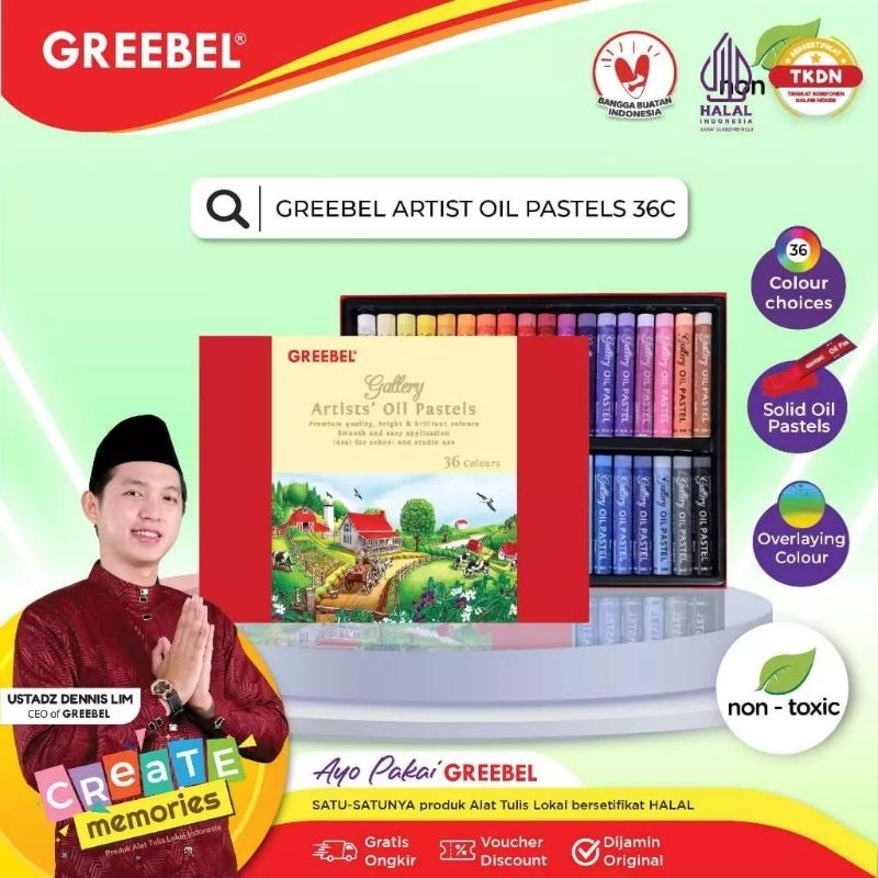 Greebel Artist Oil Pastel Crayon 36C / Greebel Crayon 36 colors ...