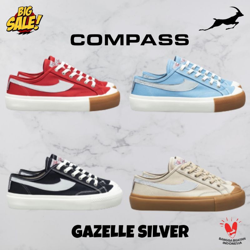 Compass GAZELLE LOW SILVER EDITION BLUESKY / CAPPUCINO | Shopee Malaysia