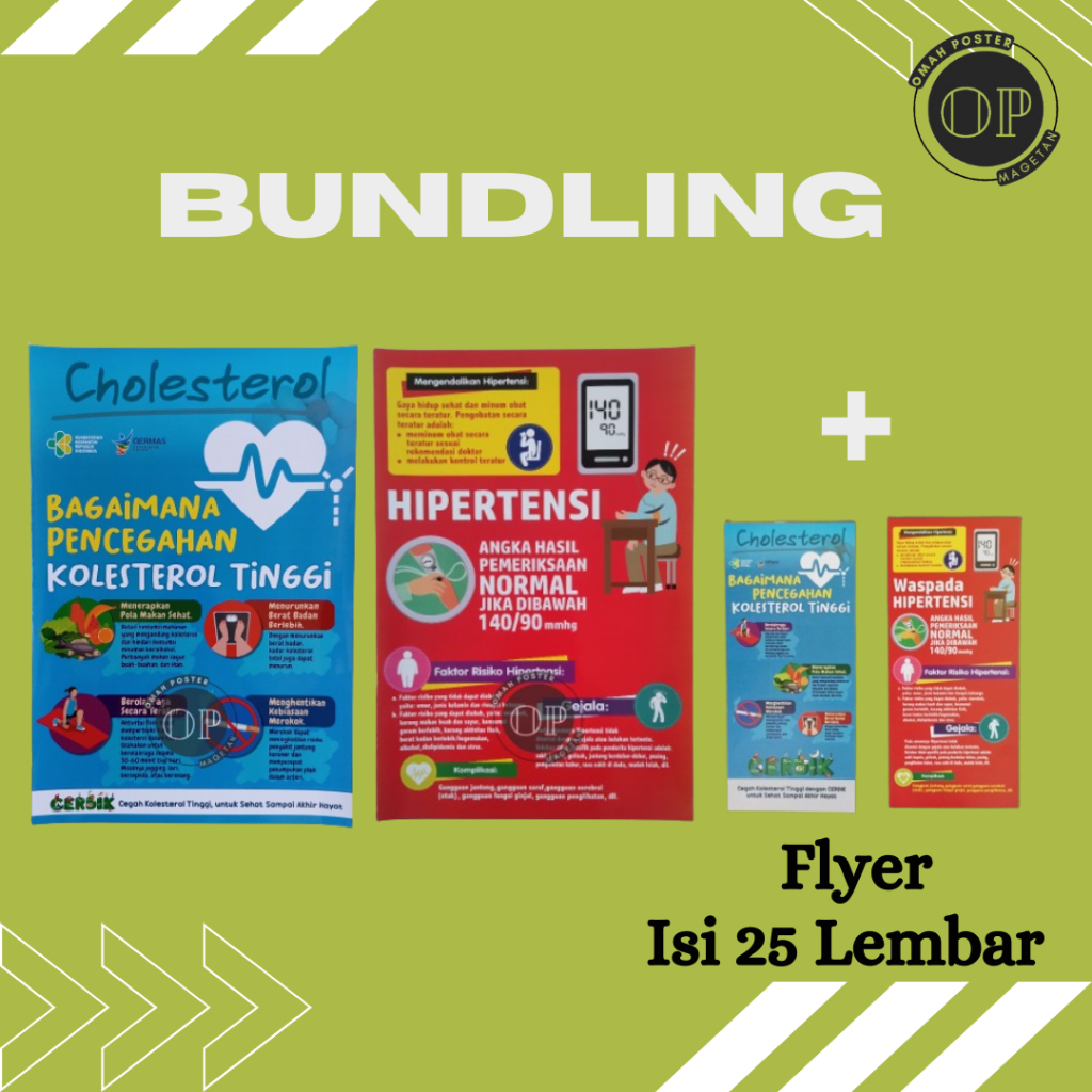 Bundling Package 2 Poster+Flyer - Hypertension - Cholesterol ...