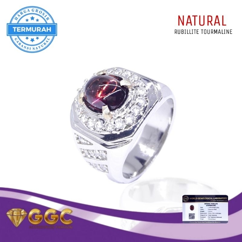 Natural Rubellite Tourmaline Gem ID Card Ring | Shopee Malaysia