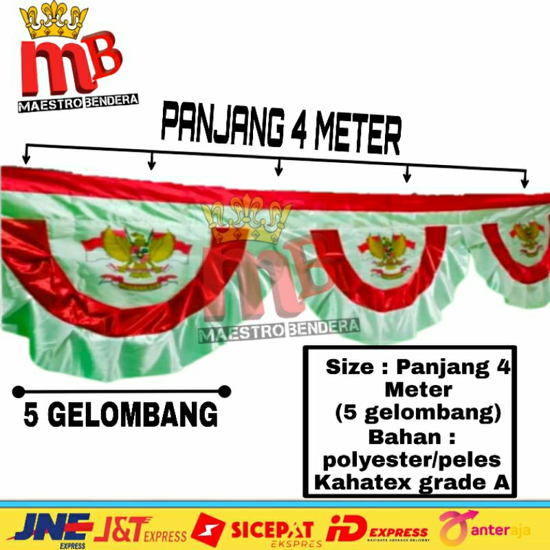 MERAH PUTIH Red AND WHITE BACKGROUND FLAG WITH GARUDA SCREEN PRINTING 4 ...