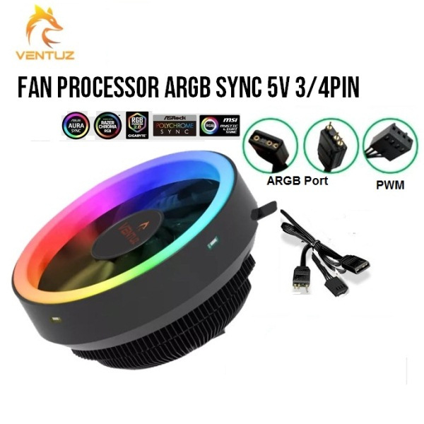 Fan Processor ARGB Sync 5V 3/4Pin PWM FAN Intel AMD Processor | Shopee ...