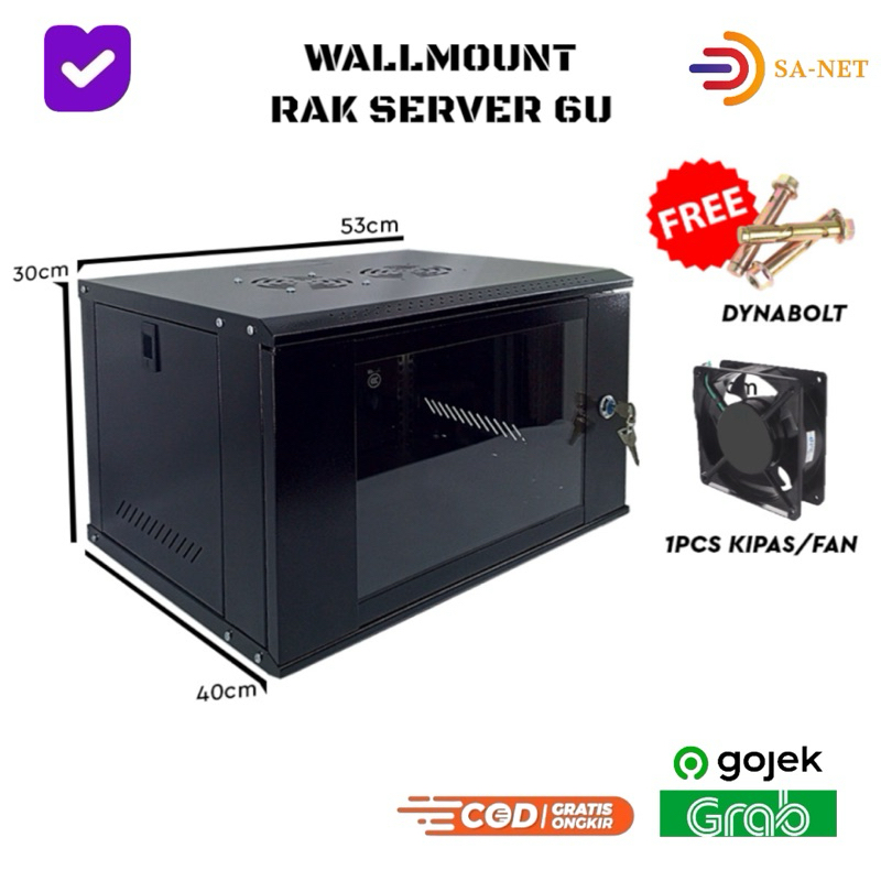 6u Server Wall Rack / 6U Server Rack Single Glass Door Network Cabinet ...