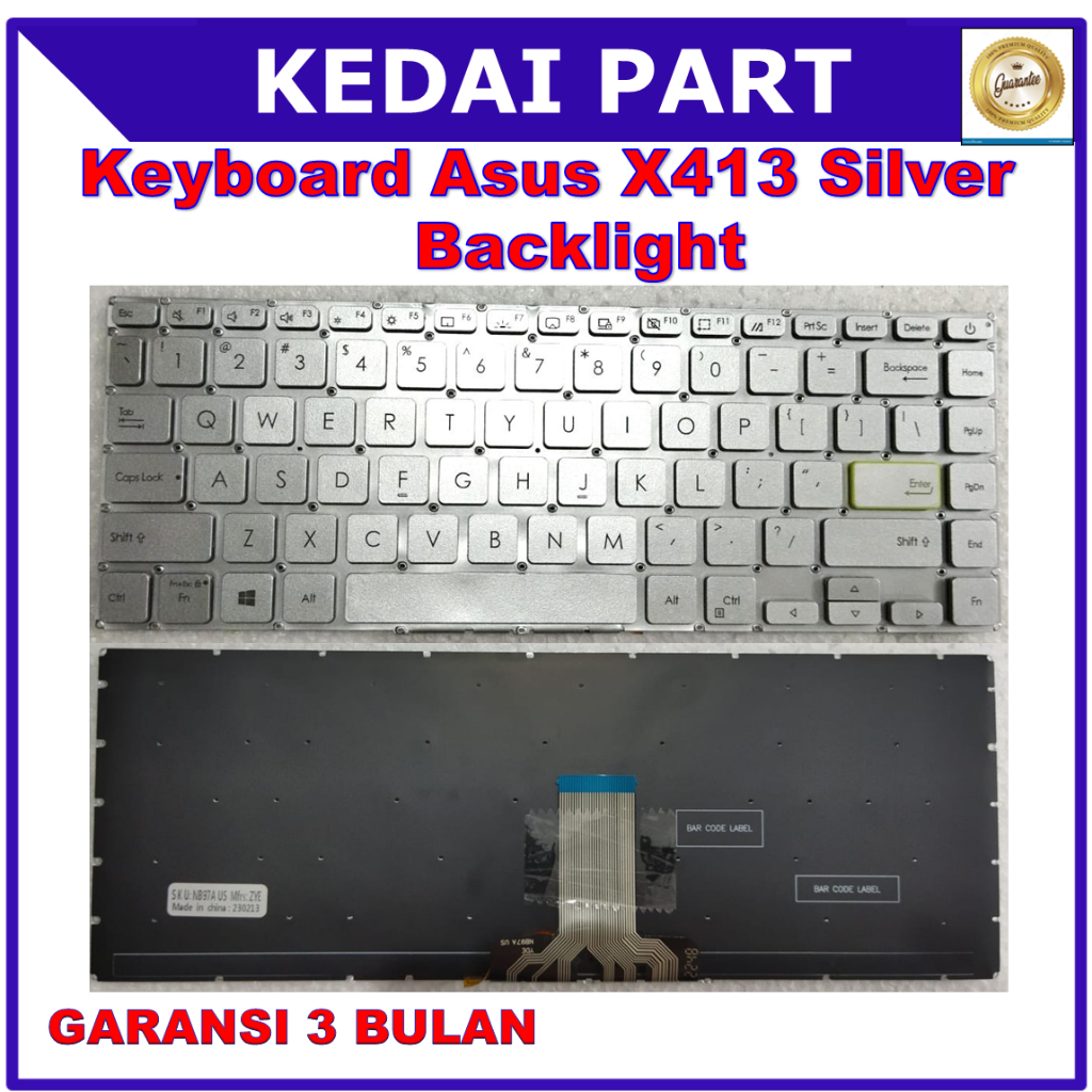 Asus VivoBook X413 E410 E410KA E410KAO Silver Backlight Keyboard ...