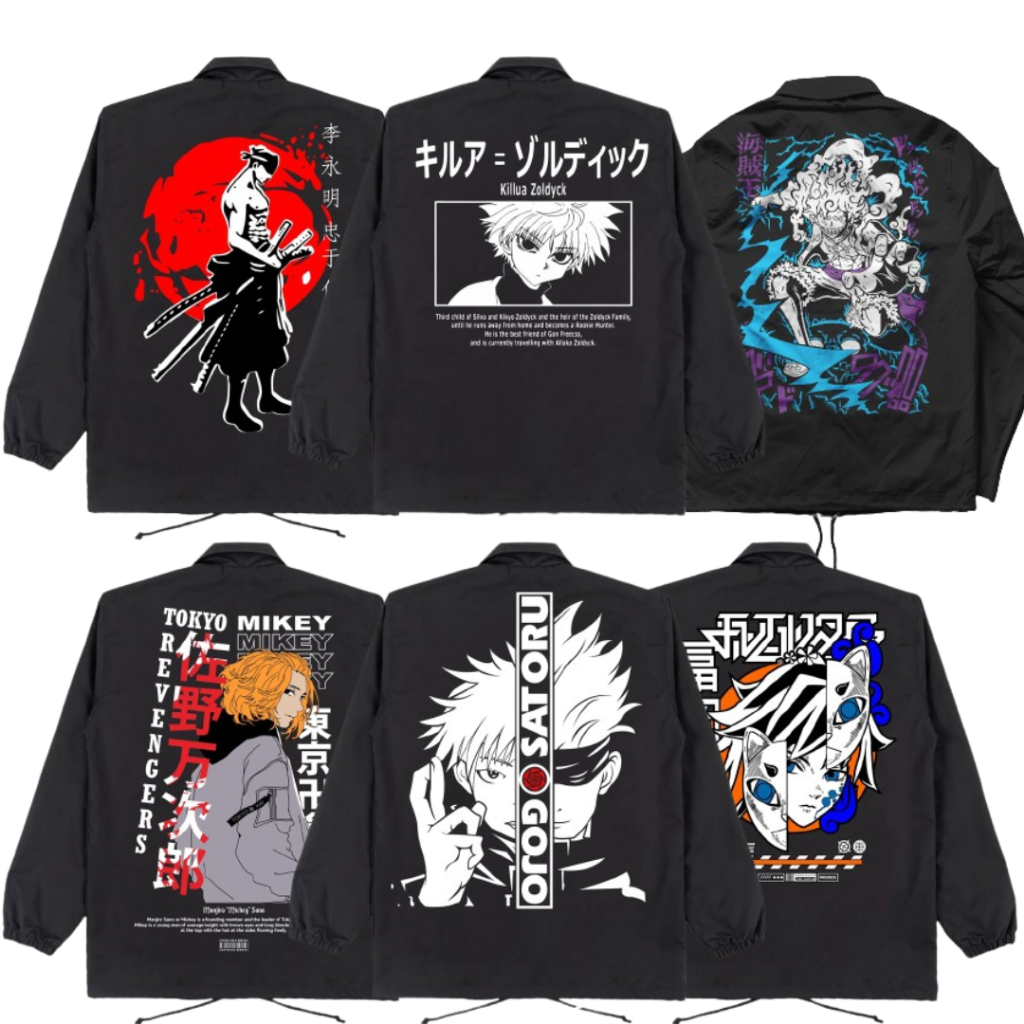 One Piece Anime Parachute Coach Jacket Zoro Luffy Tokyo Revengers Mikey ...