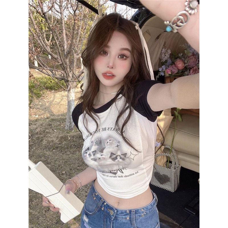 Afi - EC - Women's Crop Top CAT FRIENDS RIB (LD 88, P40) | Shopee Malaysia