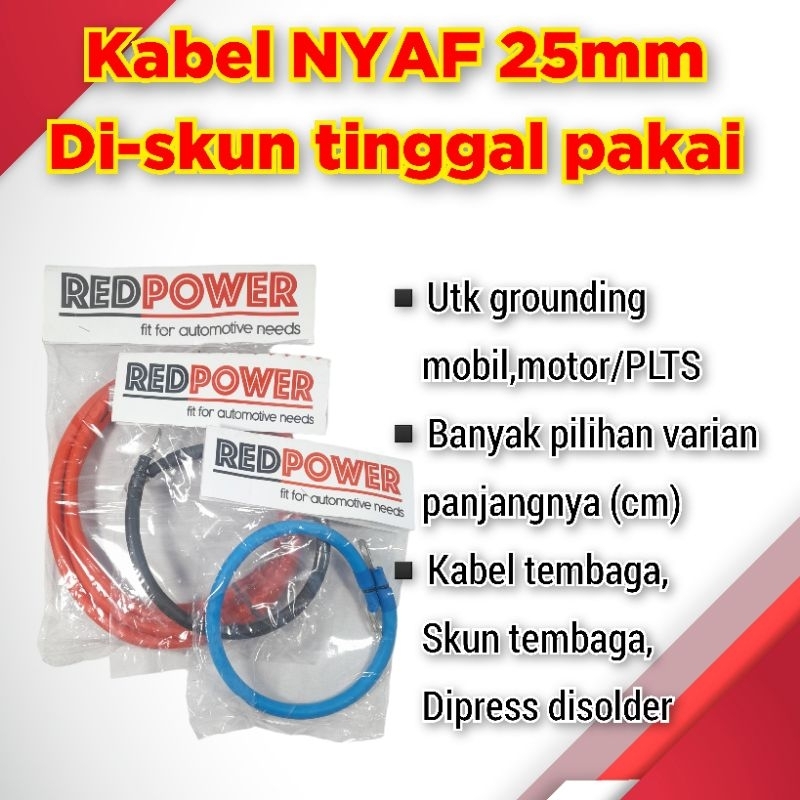 Nyaf 25mm Cable Complete With skun And Vinyl For Car grounding | Shopee ...