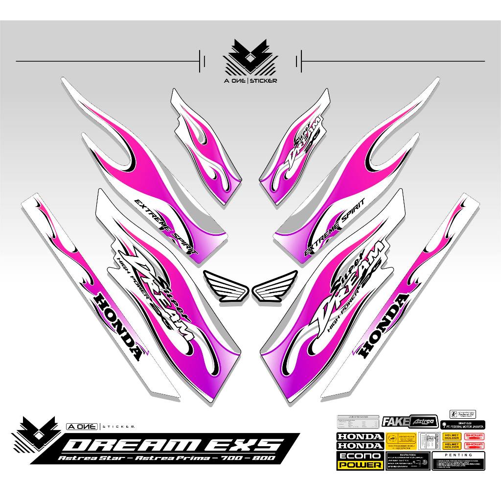 Striping HONDA ASTREA PRIMA MOTIF API DREAM EX5 TRIBAL FIRE MOTIF 4 ...