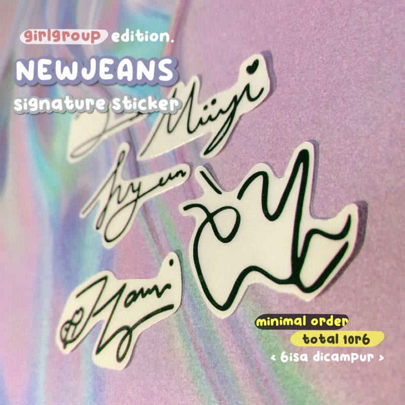 Newjeans signature sticker Transparent sticker ttd signature kpop ...