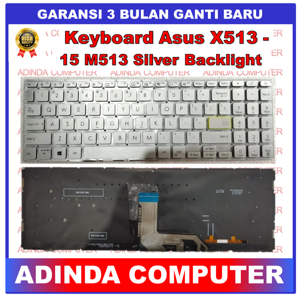Keyboard Asus Vivobook 15 X513 K513 M513 M513IA M5600IA Silver Backlight | Shopee Malaysia