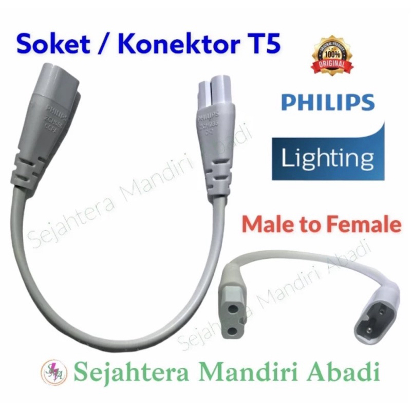Philips T5 Socket T5 Plug Double T5 Connection Connector Male to Female ...
