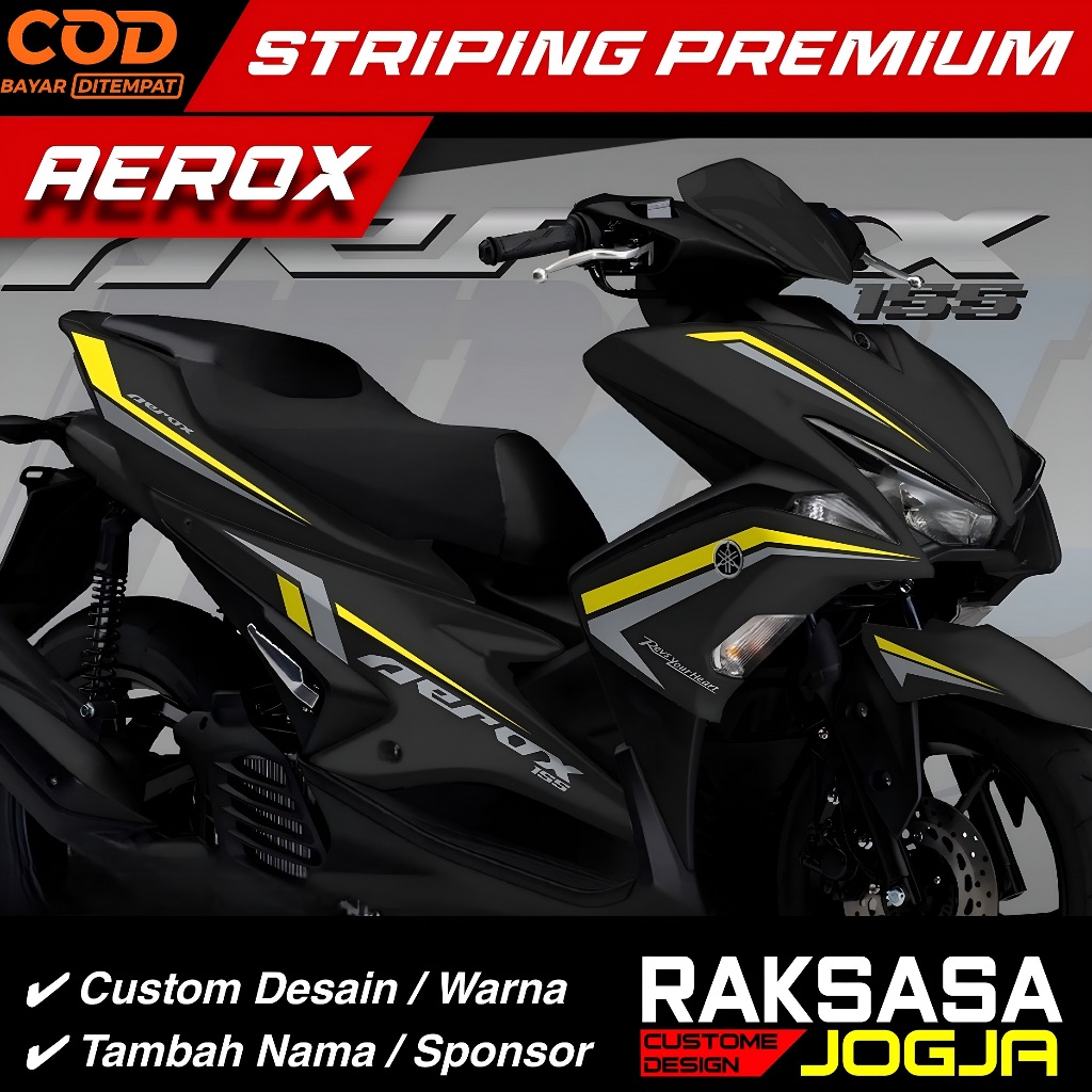 PUTIH HITAM MERAH Striping aerox new vietnam thailand, striping nvx ...