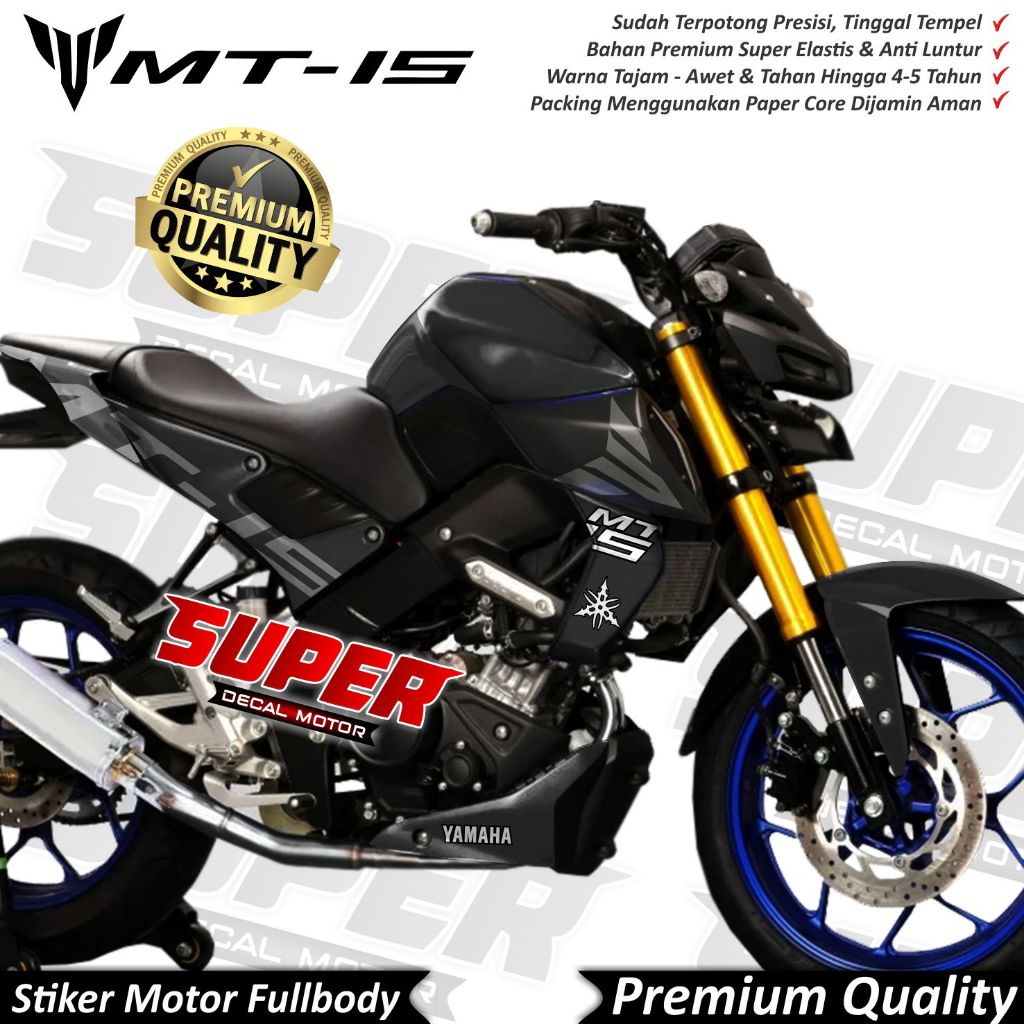 Yamaha MT 15 Motorcycle Decal Sticker Full Body Cool Plain Color ...
