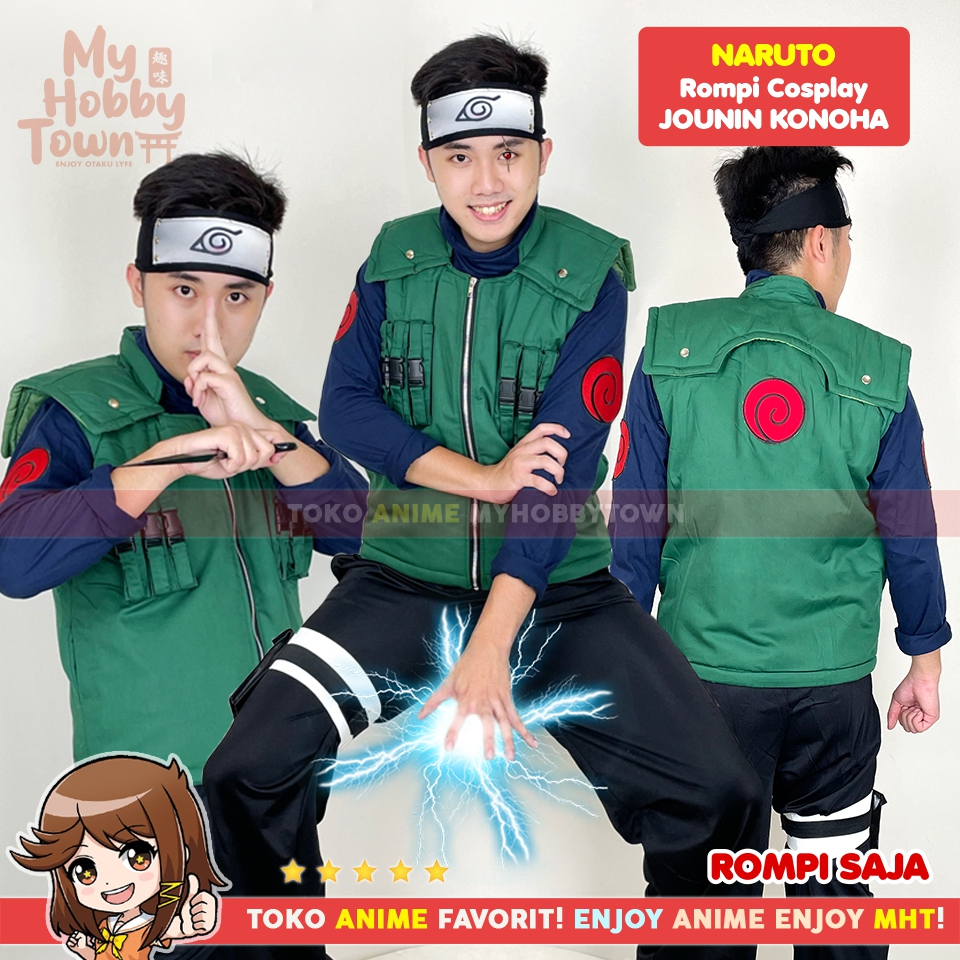 Vest Cosplay Kakashi Hatake Anime Naruto Jounin Jonin Ninja Konoha ...