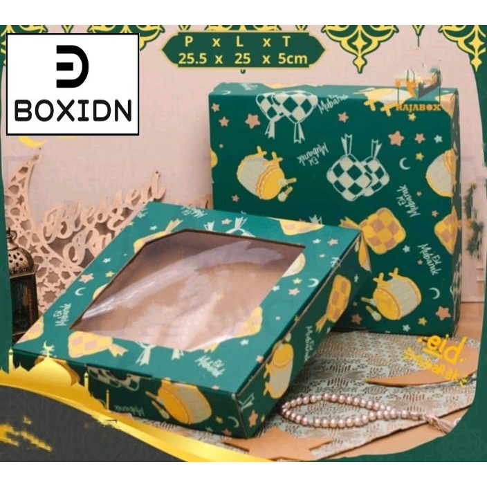 Eid Box 25x25 x7cm Thick Kraft Eid Box 4 Jars 250gr Parallel Eid Box ...