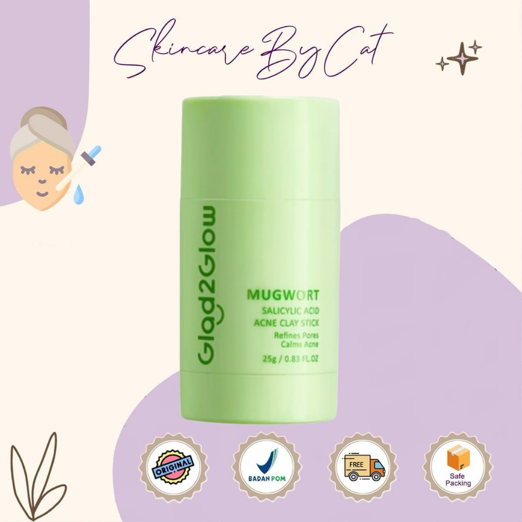 Glad2glow Real Mugwort Salicylic Acid Acne Control Clay Mask Stick | Shopee Malaysia
