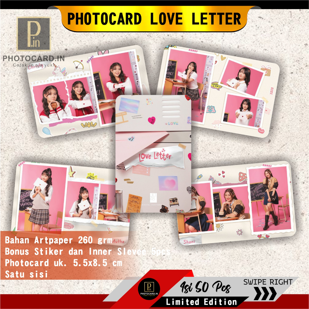 Photocard JKT48 Love Letter new release Contents 50pcs (Free Sticker ...