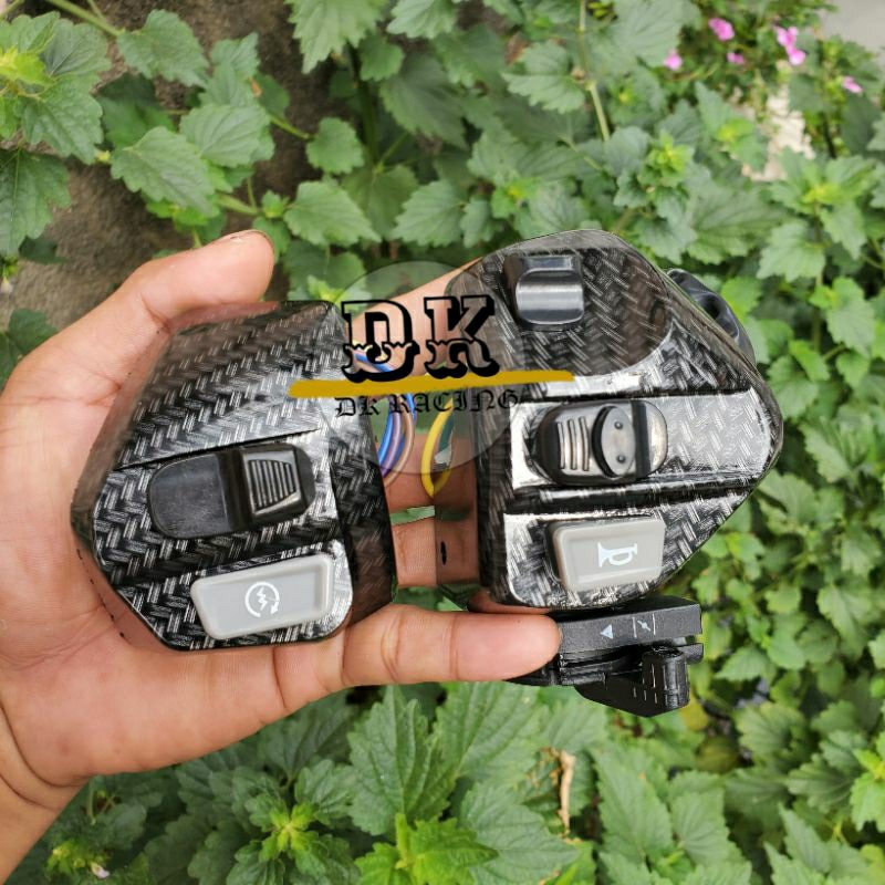 TOMBOL Left SWITCH SET + RIGHT SWITCH CARBON SPORTY / SOUL / MIO J ...