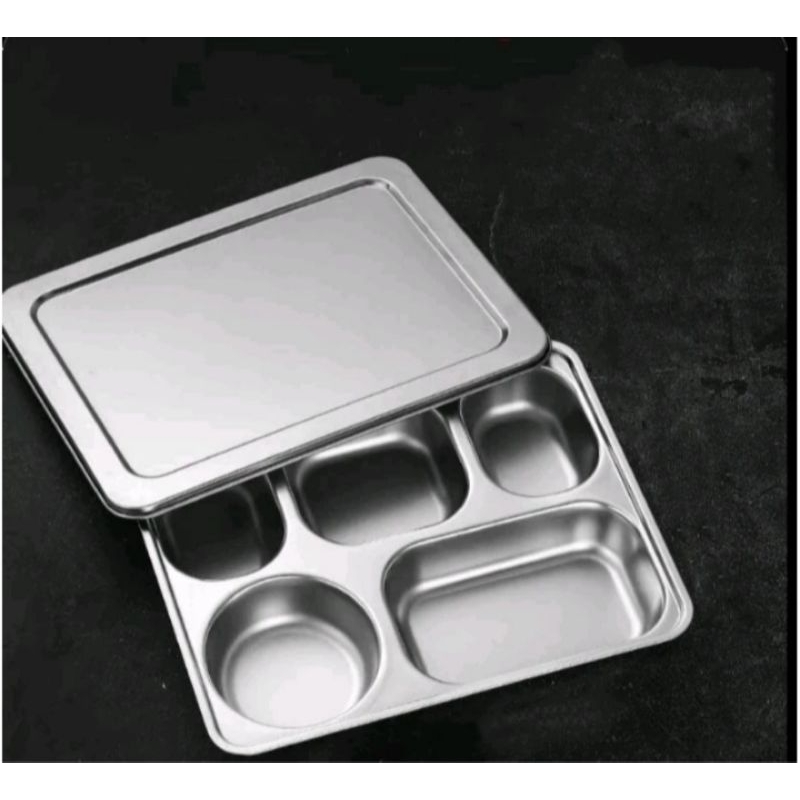 5-compartment lunch box 5-compartment stainless steel dinner plate ...