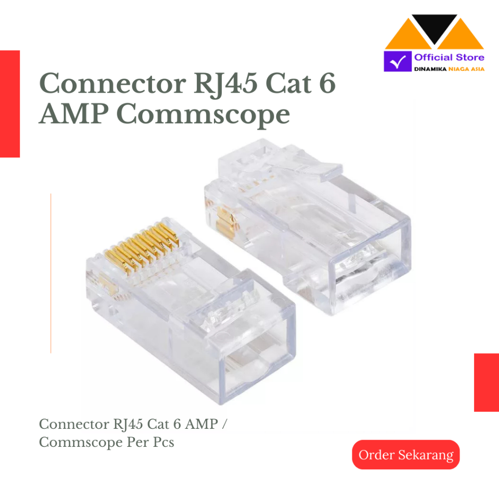 Lan Connector Connector RJ45 UTP Cat 6 AMP Commscope Connector Per Pcs ...