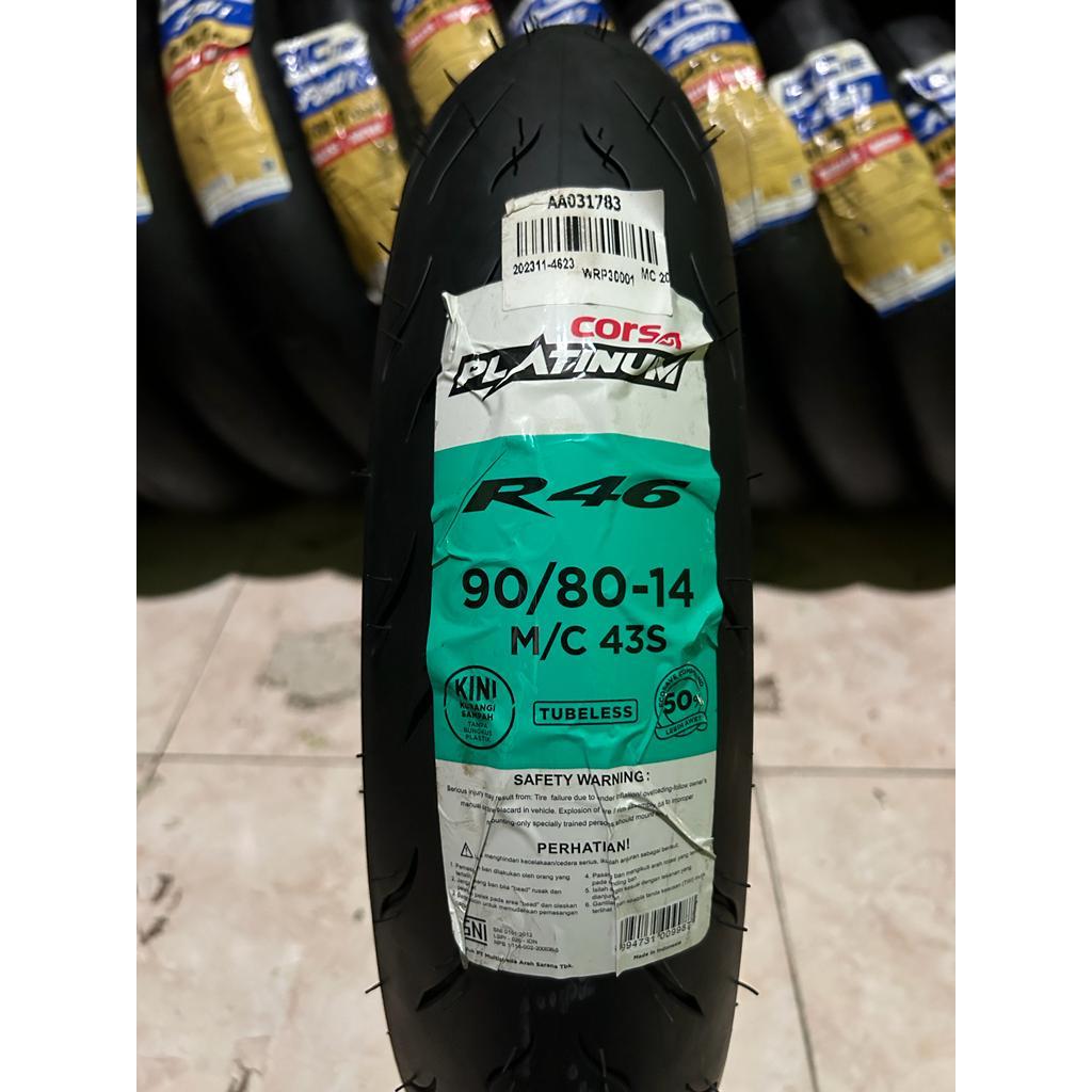 Corsa PLATINUM R46 90/80-14 MATIC TUBLES OUTER TIRE | Shopee Malaysia