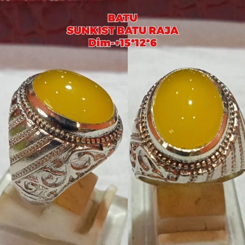 ORIGINAL NATURAL BATURAJA YELLOW SUNKIST STONE RING | Shopee Malaysia