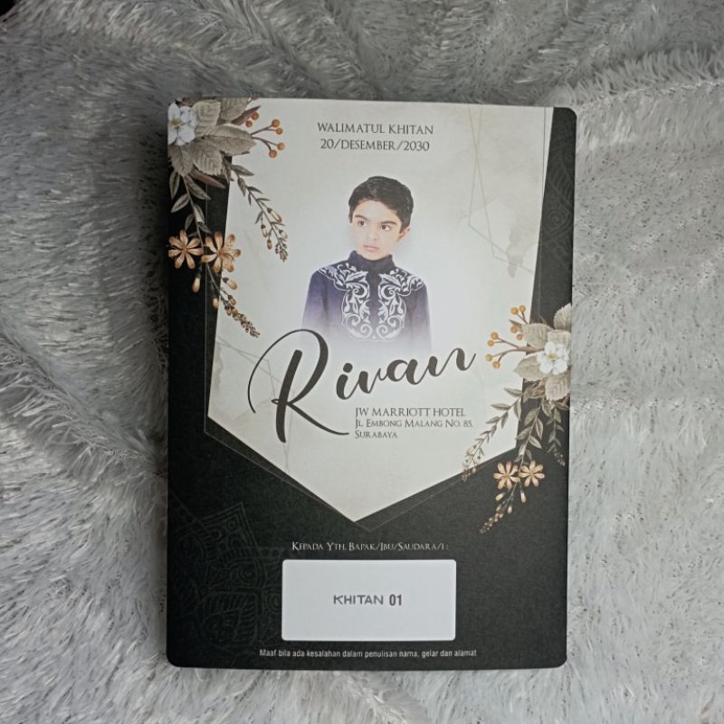 Elegant Luxury Aesthetic Circumcision Invitation Has Been Printed ...