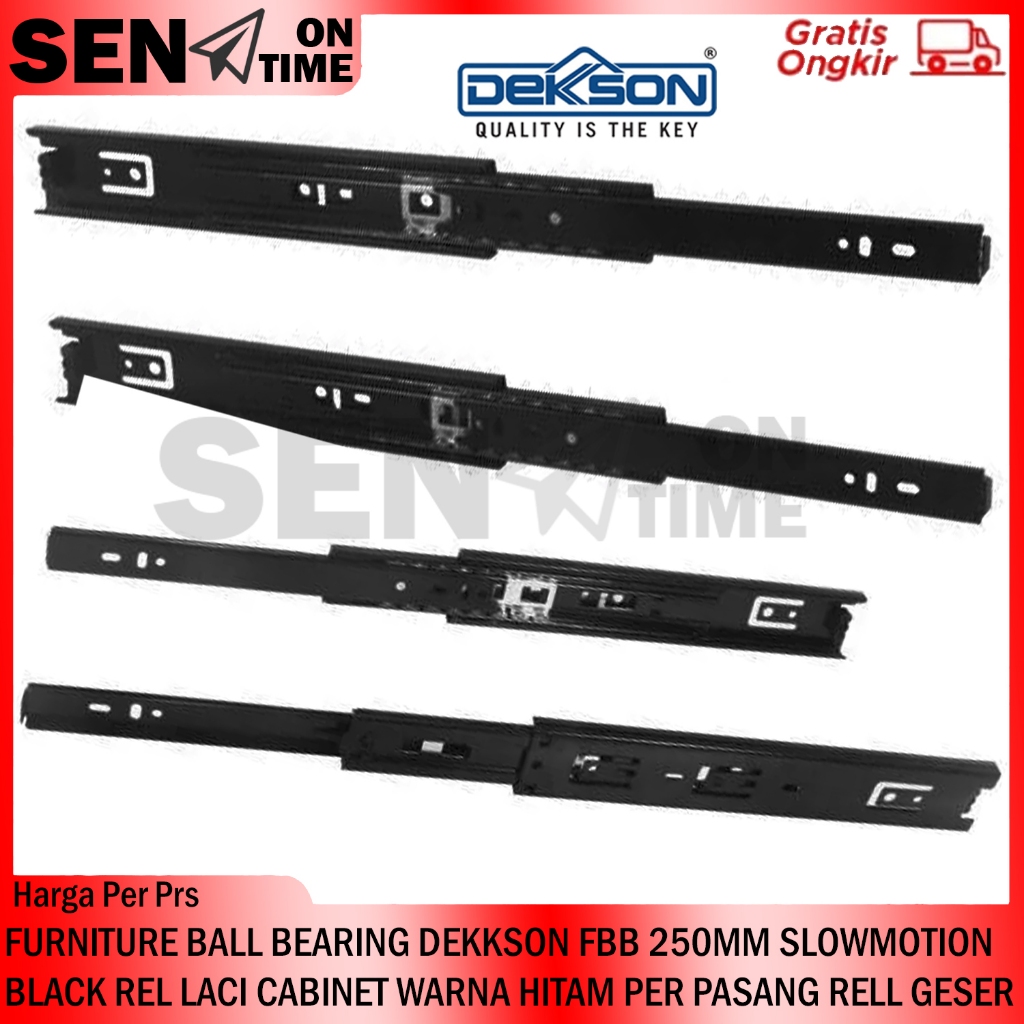 HITAM Furniture BALL BEARING DEKKSON FBB 250MM BLACK DRAWER Rail ...