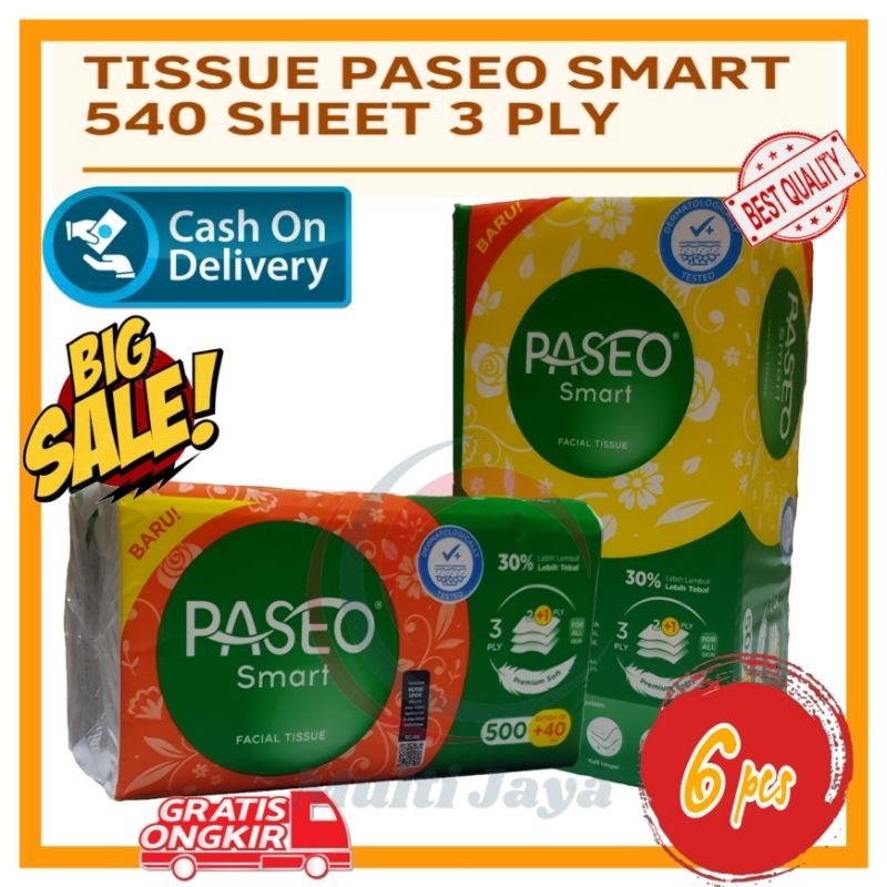 [Package Contains 6 pcs] Paseo Smart Tissue 540 sheets 3 ply | 3 ply ...