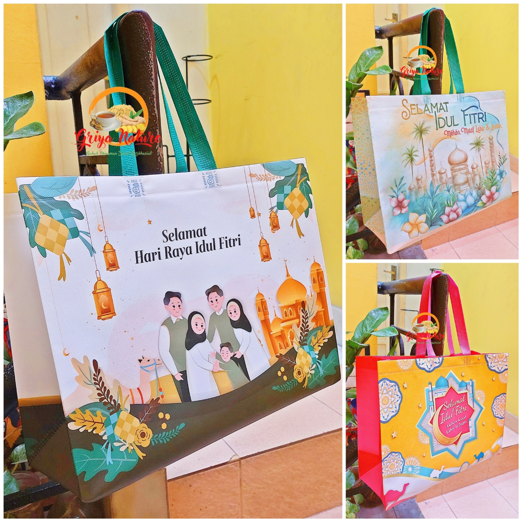Eid Al-Fitr Bag WIDE JUMBO LARGE Slanted 31x40x15cm WHITE Eid Parcel ...