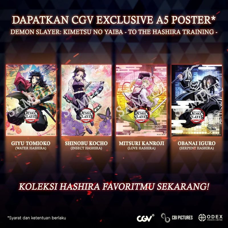 Demon Slayer: Kimetsu No Yaiba - To the Hashira Training CGV Exclusive A5 Poster Limited Giyu ...