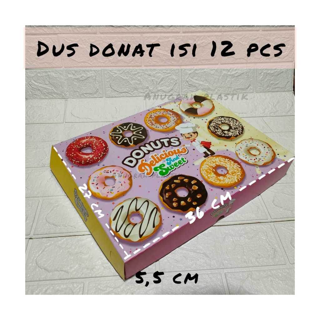 Uk Donut Box 36 x 27 x 5,5 cm / PINK Donut Box contains 12 Donuts PER ...