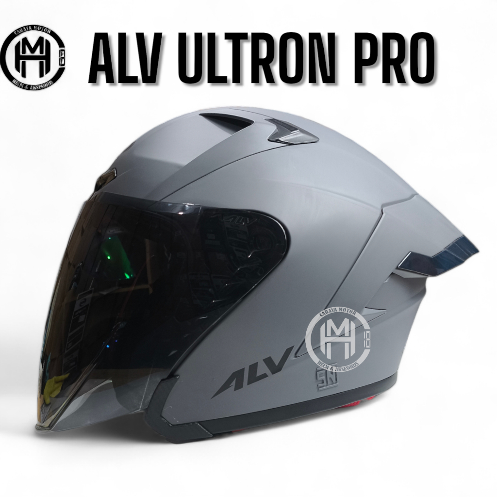 Helmet ALV ULTRON PRO SOLID STONE Gray DOF|Half FACE | Shopee Malaysia