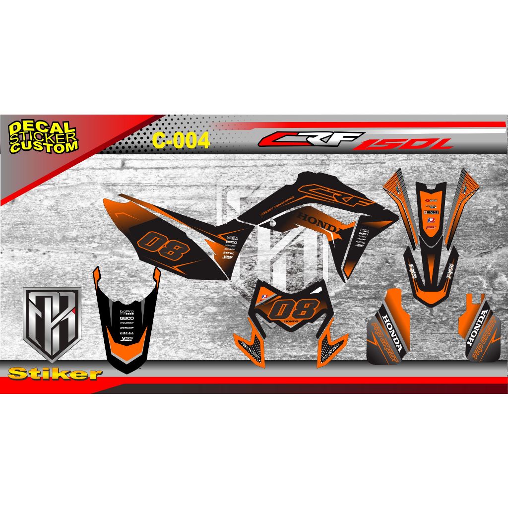 PUTIH MERAH Striping-motor-decal-crf-150l-full-body-decal-supermoto ...