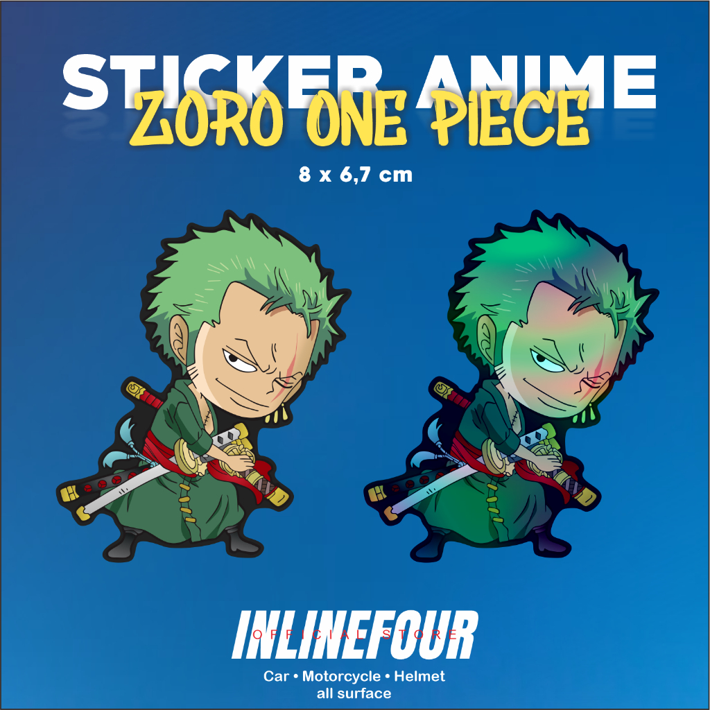 Anime Hologram Sticker - Roronoa Zoro One Piece Sticker - Japanese ...