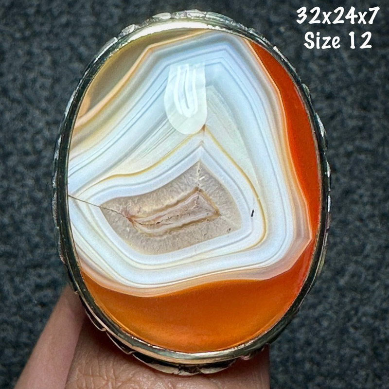 Sulaiman Gigang Jumbo Crystal Natural Agate Ring (original Natural ...