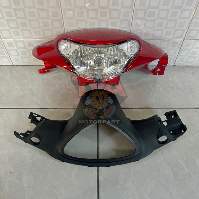 MERAH Yamaha MIO NEW SMILE MAROON Red Front And Back Head Shell PLUS ...