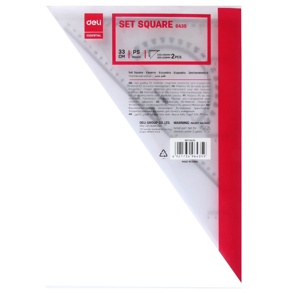 Deli Triangle Ruler Set Square 30 cm x 33 cm 6435 | Shopee Malaysia