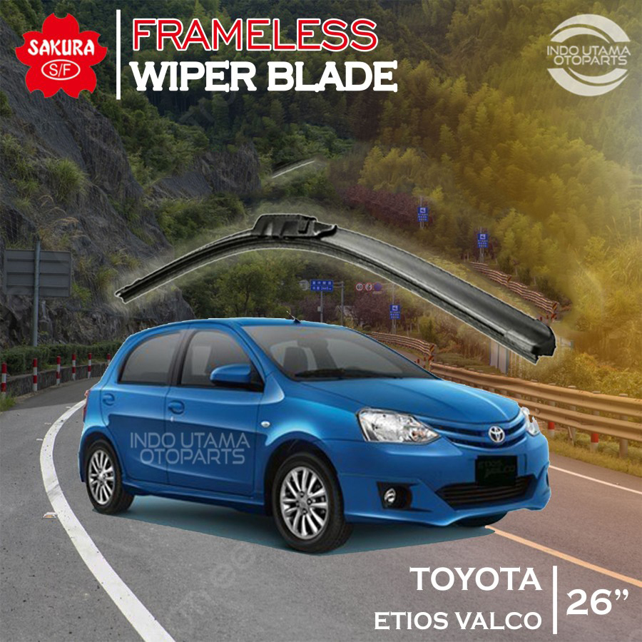 Toyota Etios Valco Frameless Wiper Rubber Car Glass SAKURA | Shopee ...