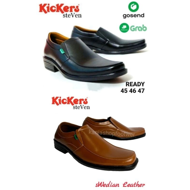 HITAM Kickers SHOES STEVEN LEATHER BLACK PANTOFEL MEN'S OFFICE WORK ...