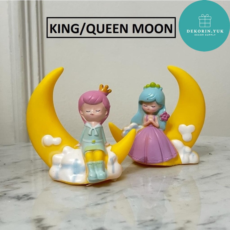 Cake topper FIGURE KING QUEEN SIT moon / birthday cake decoration ...