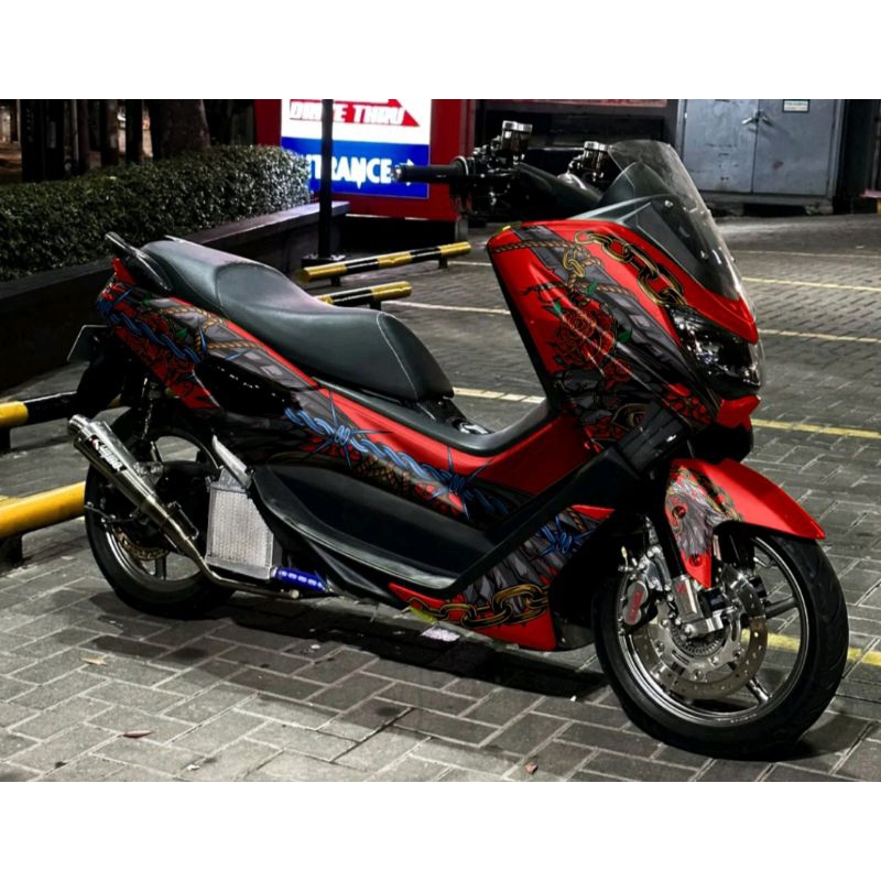 MERAH Nmax old full body decal Sticker rante motif Red Color | Shopee ...