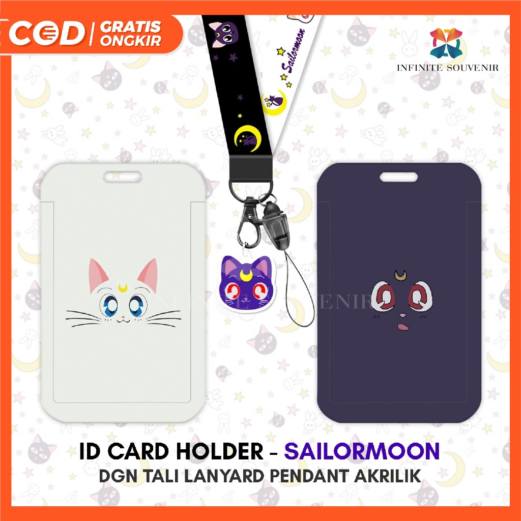 HITAM GANTUNGAN [N003] Sailormoon / Name Tag Card Holder Sailor Moon ...