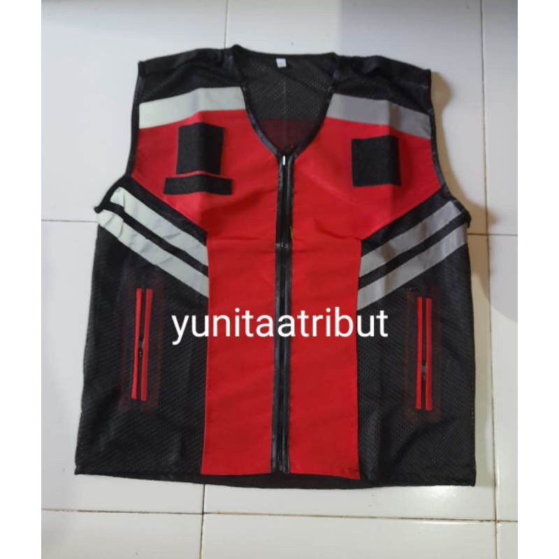 MERAH Red taslan vest/safety vest/motorcycle vest | Shopee Malaysia
