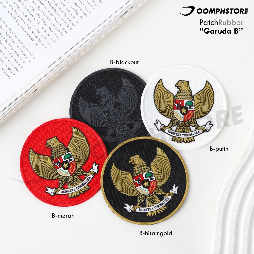 Garuda B rubber Patch - embossed rubber logo ready to iron on (uk. 8cm ...