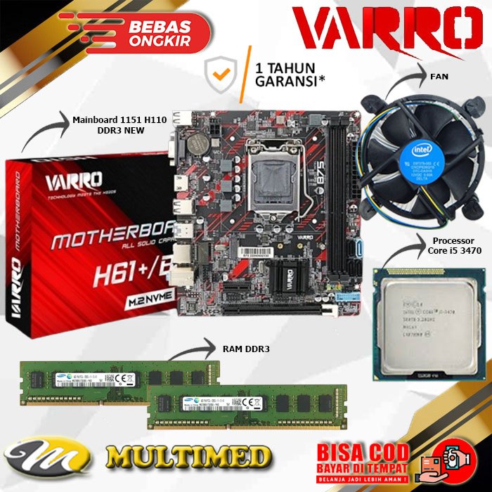 Mainboard Package H61/B75 LGA 1155 DDR3 New+Core i5 3470+Fan+RAM | Shopee Malaysia