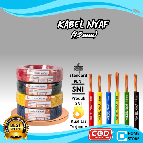 Nyaf Cable 1.5mm NYAF Fiber 1x1.5 MM NYAF 1.5 MM (1 Meter) | Shopee ...