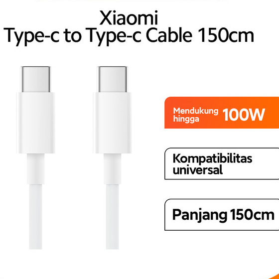 Xiaomi USB Type-C To Type-C New Official Bandung Guarantee | Shopee Malaysia